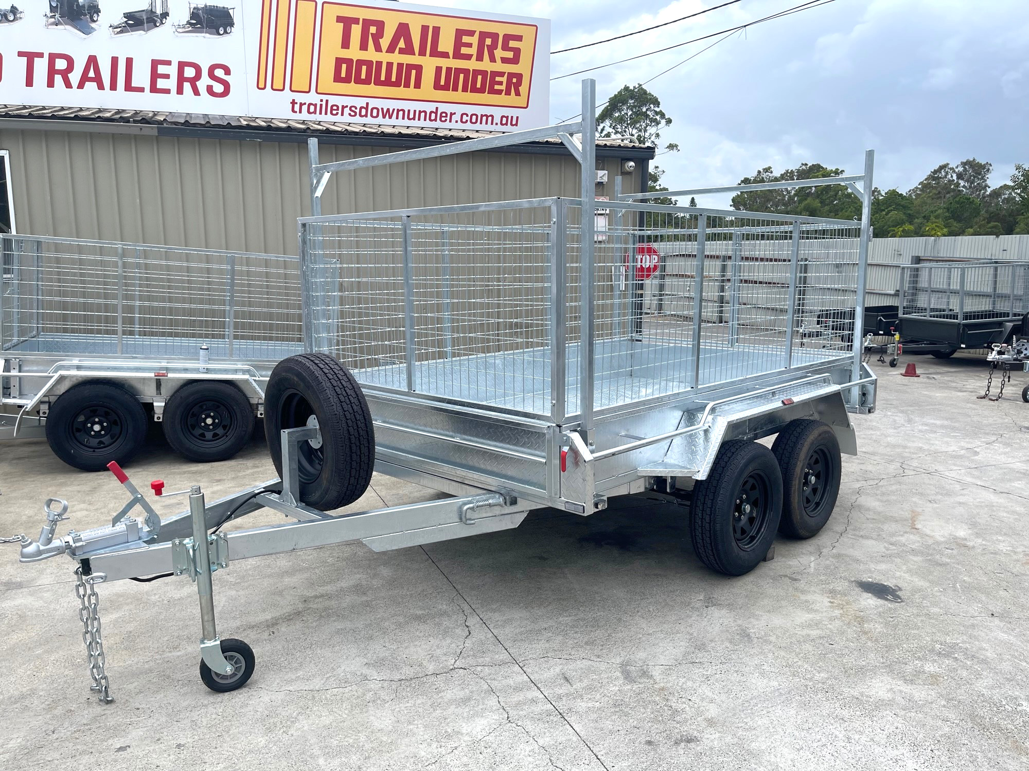 10×6 Tandem‑Axle Galvanised Cage Trailer with 3 ft (900 mm) Cage ...